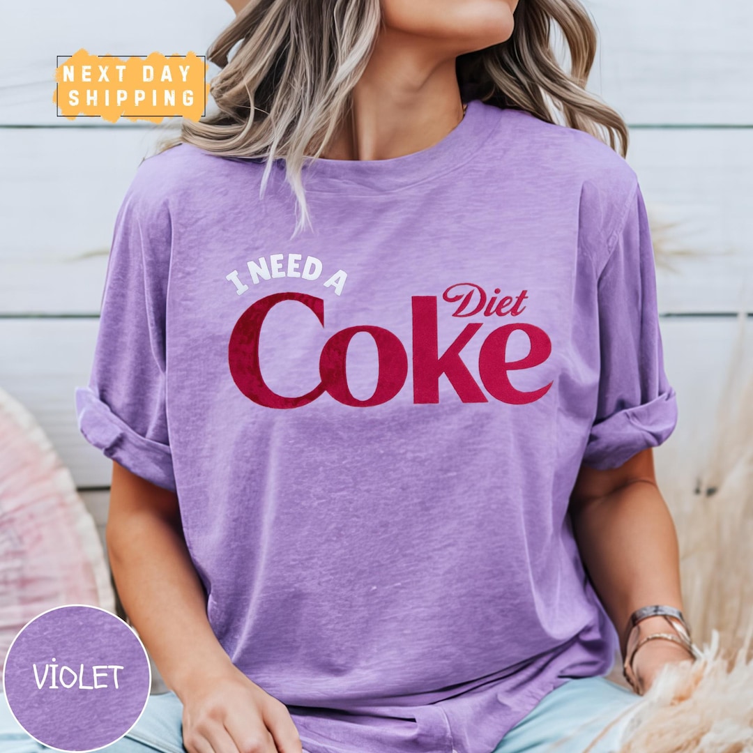 Luxury Velvet Print Diet Coke Comfort Colors Tee, Cute Soda Lover Gift ...