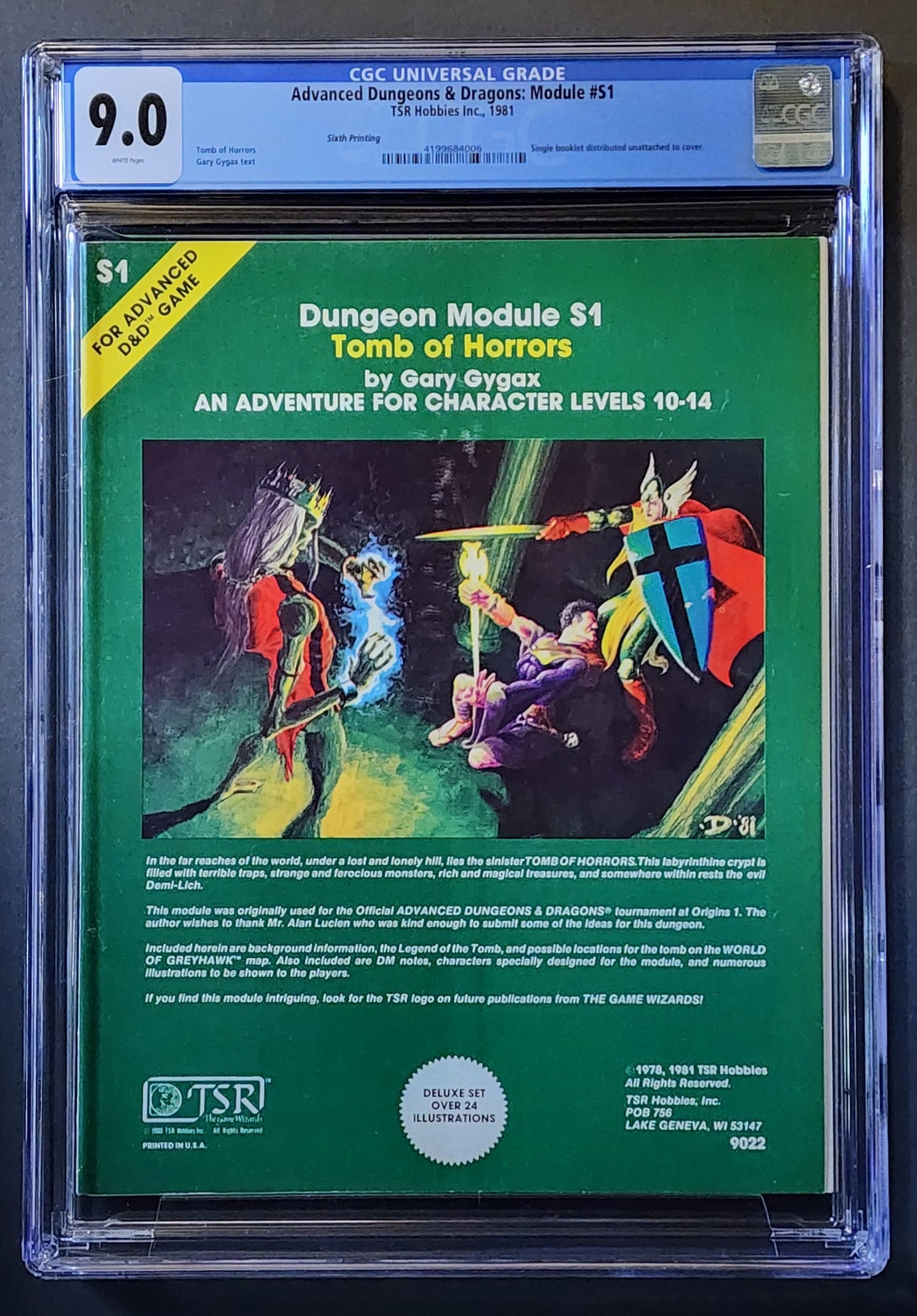 CGC 9.0 Advanced Dungeons & Dragons Tomb of Horrors S1 Module (sixth ...