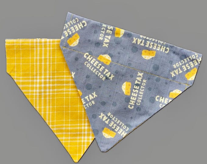 Cheese Tax Reversible Over-the-collar Dog & Cat Bandana - Etsy