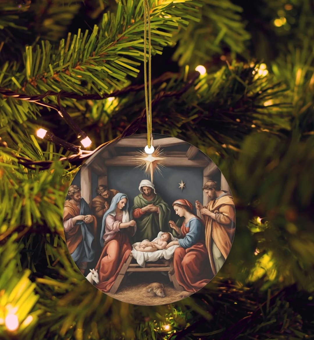 Nativity Christmas Ornament, Nativity Ceramic Ornament, Nativity Tree ...