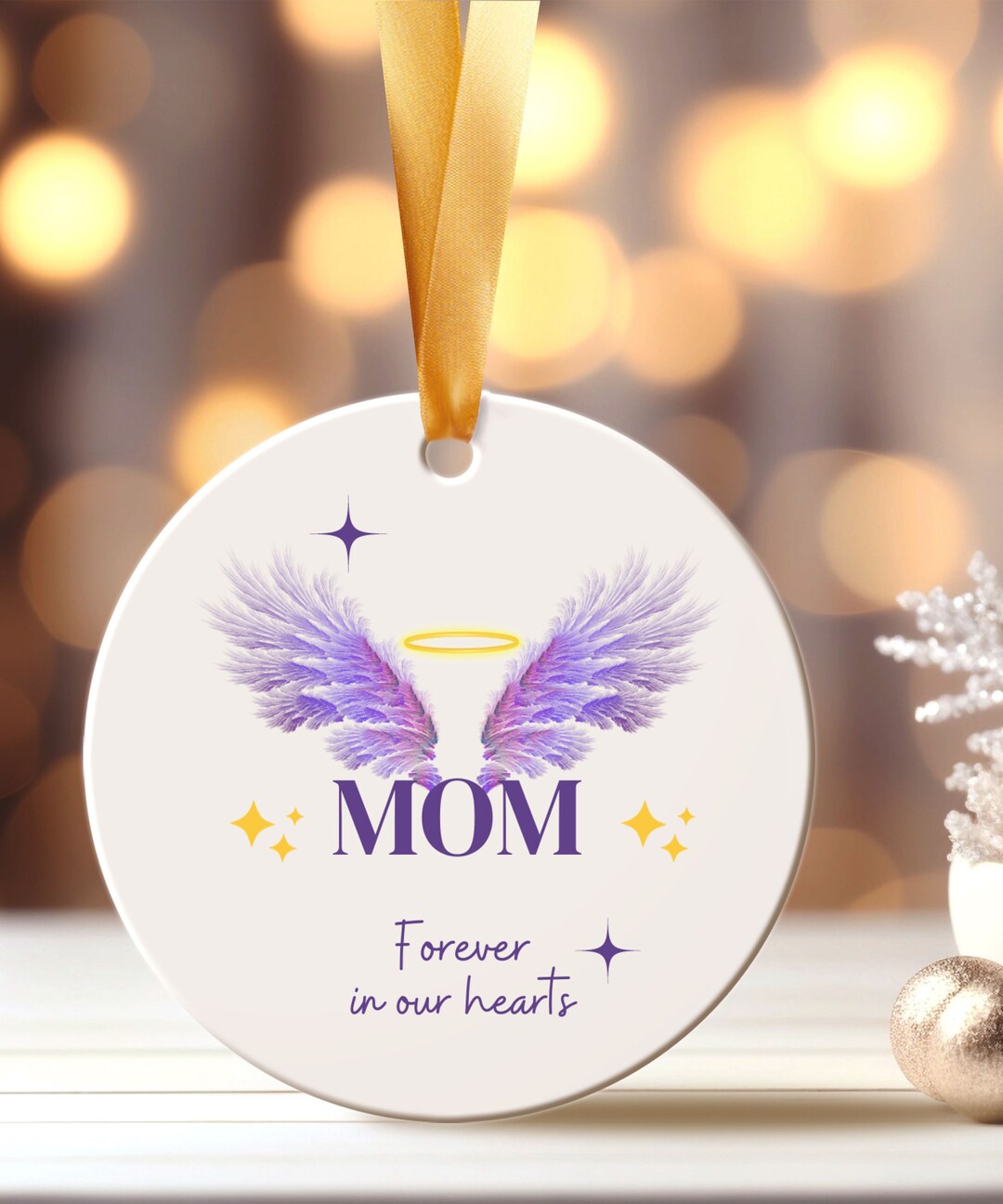 Mom Memorial Ornament, Mom Angel Wings, Christmas Ornament, Gift ...