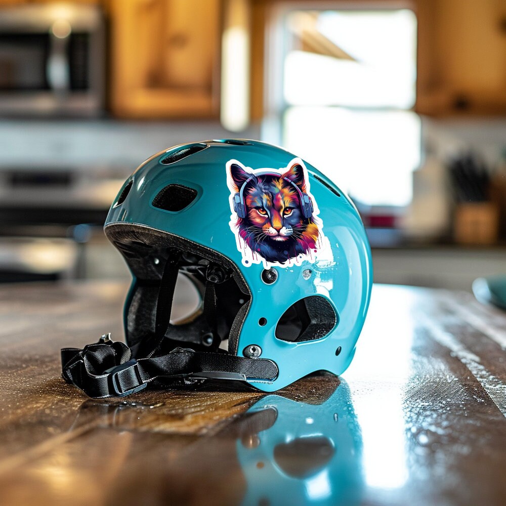 Chill Cat With Headphones Sticker - Etsy