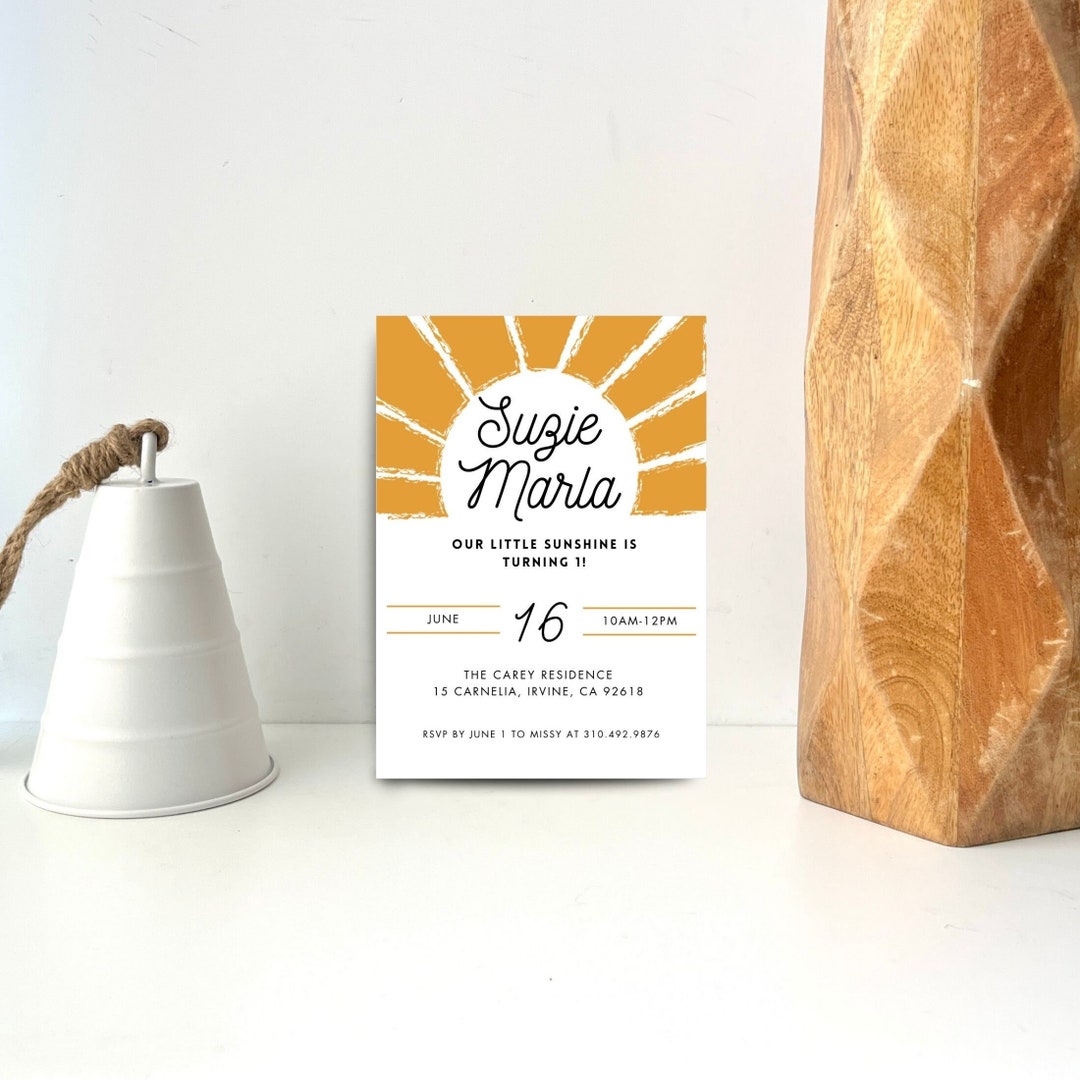 Rise and Shine, Editable Invitation Template, Canva, Instant Download ...