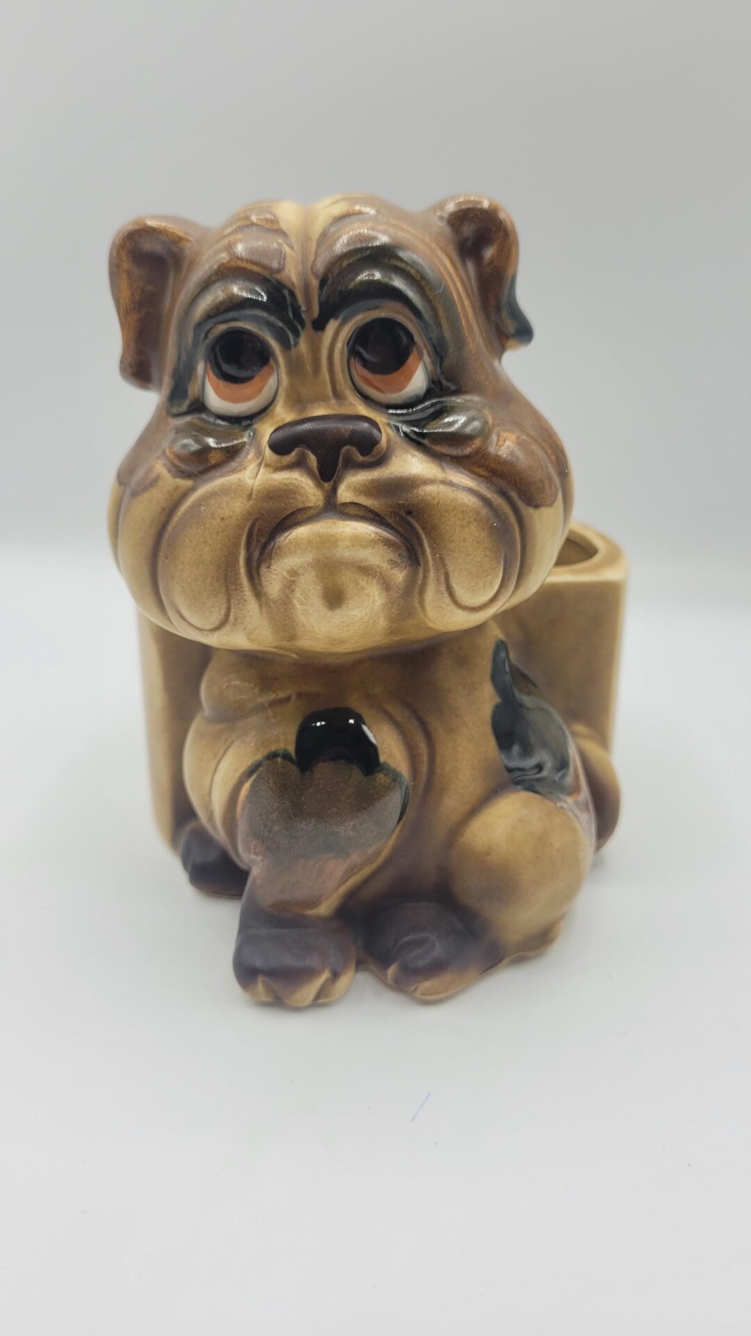 Vintage Ardco Japan Ceramic Bulldog Planter Sad Puppy Eyes Adorable ...