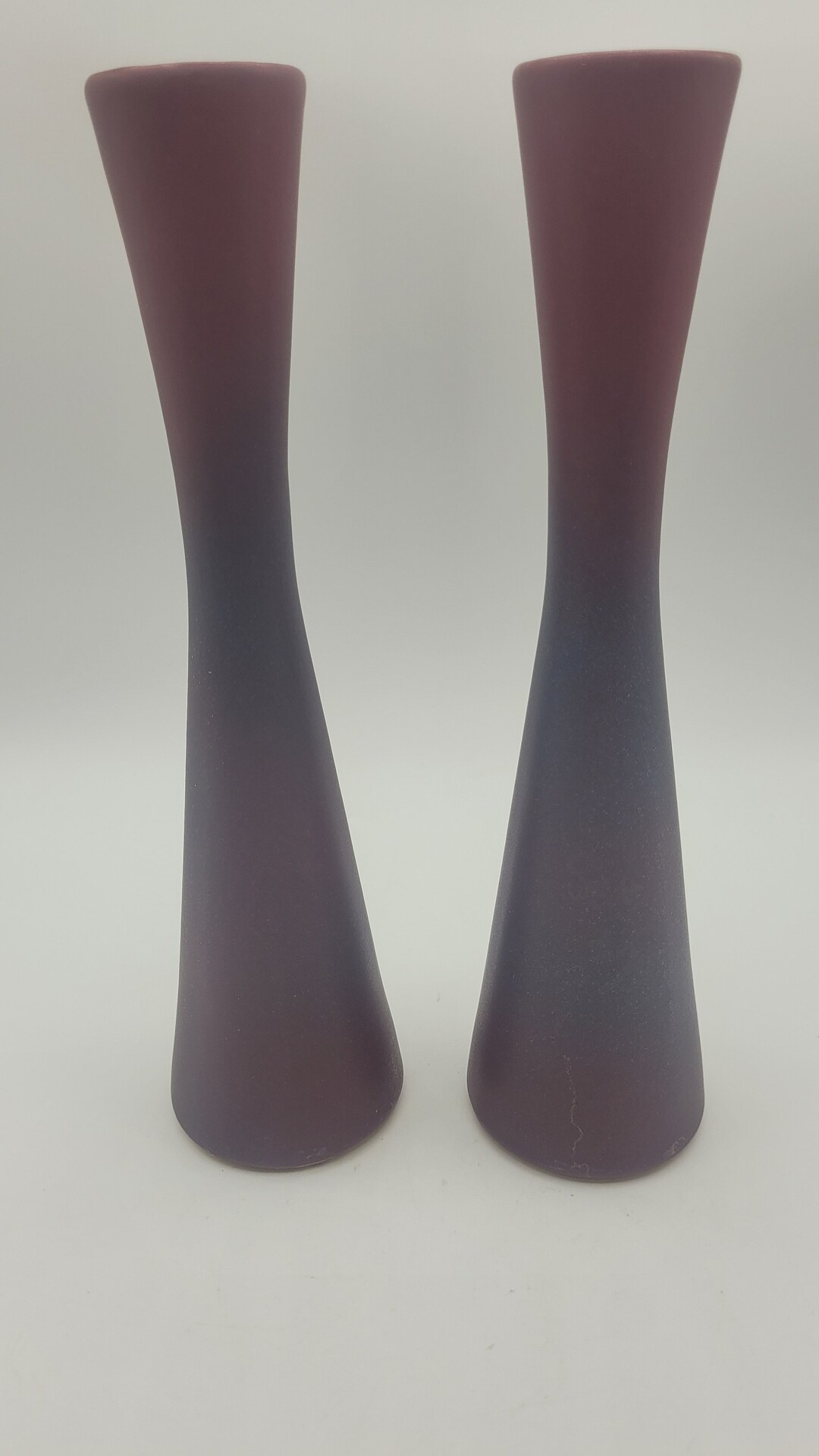 MCM Van Briggle Pottery Bud Vase Candle Stick Holders Mulberry, Purple ...