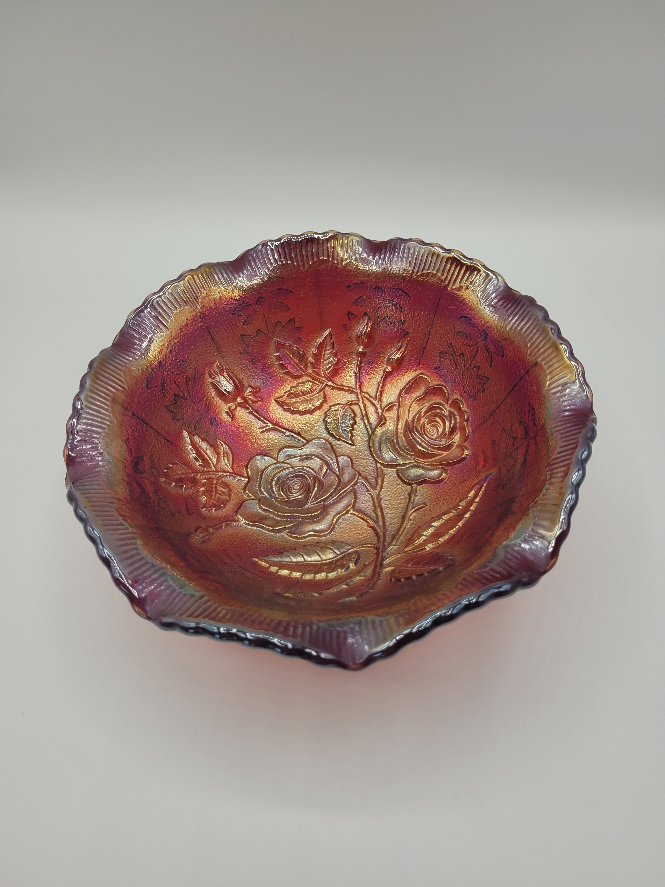 Imperial Depression Glass Bowl Ruby/gold Amethyst Carnival Glass ...
