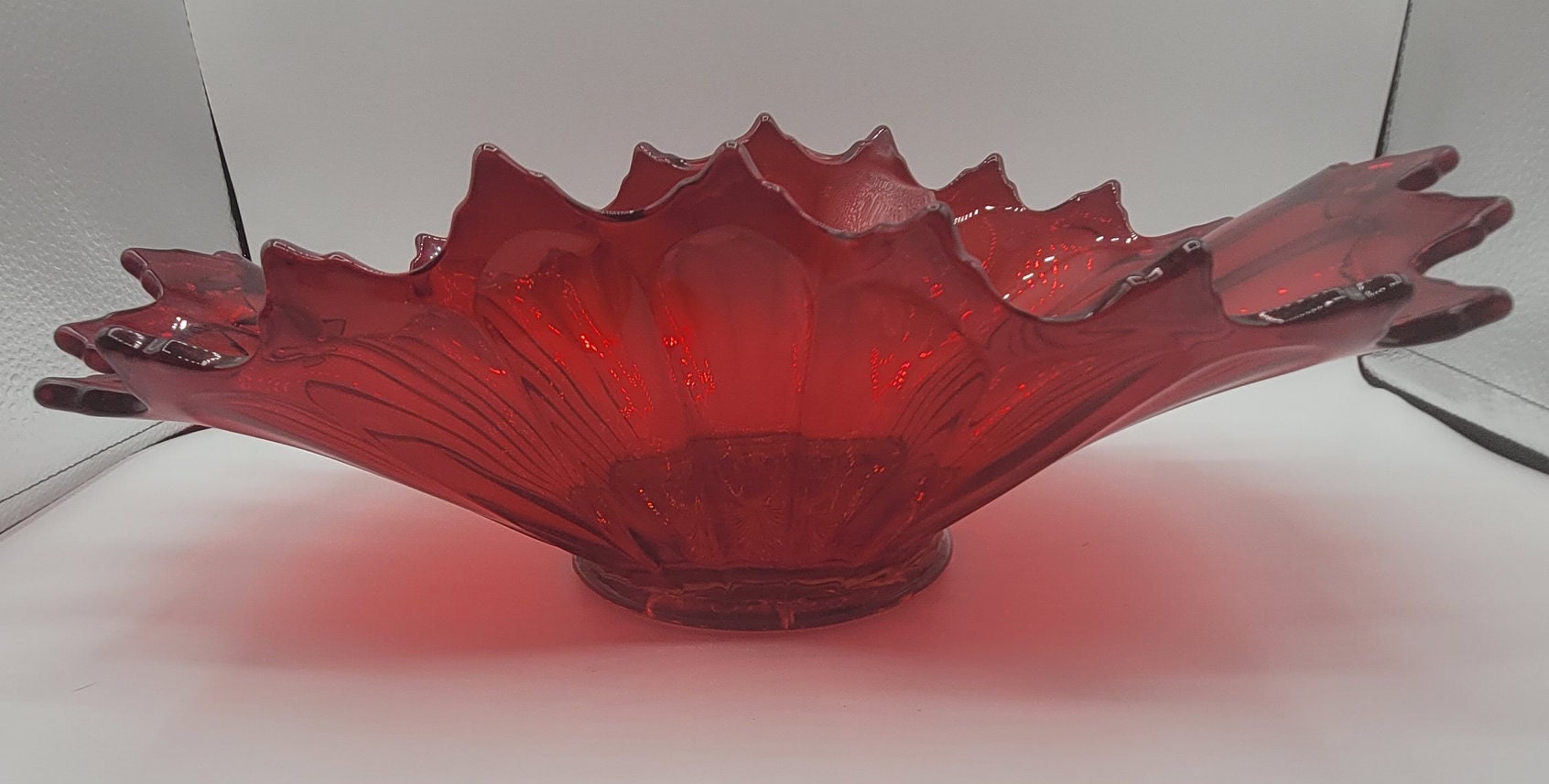 Vintage Fostoria Red Art Glass Handkerchief Oblong Bowl Christmas - Etsy