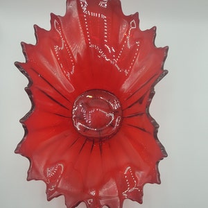 Vintage Fostoria Red Art Glass Handkerchief Oblong Bowl Christmas - Etsy