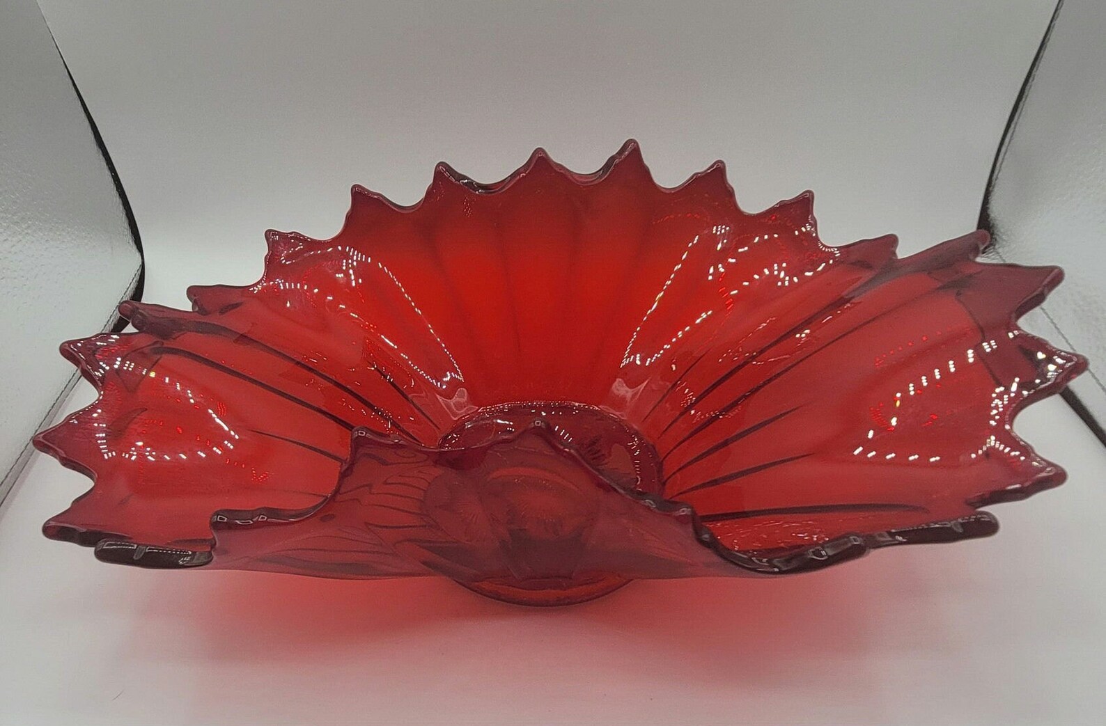 Vintage Fostoria Red Art Glass Handkerchief Oblong Bowl Christmas - Etsy