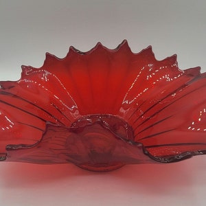 Vintage Fostoria Red Art Glass Handkerchief Oblong Bowl Christmas - Etsy