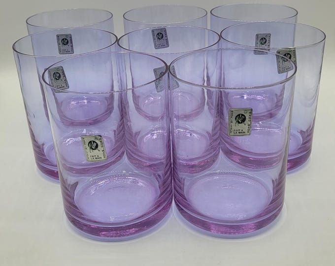 Hand Made Italian Neodymium Drinking Glasses Set of 8 Alexandrite ...