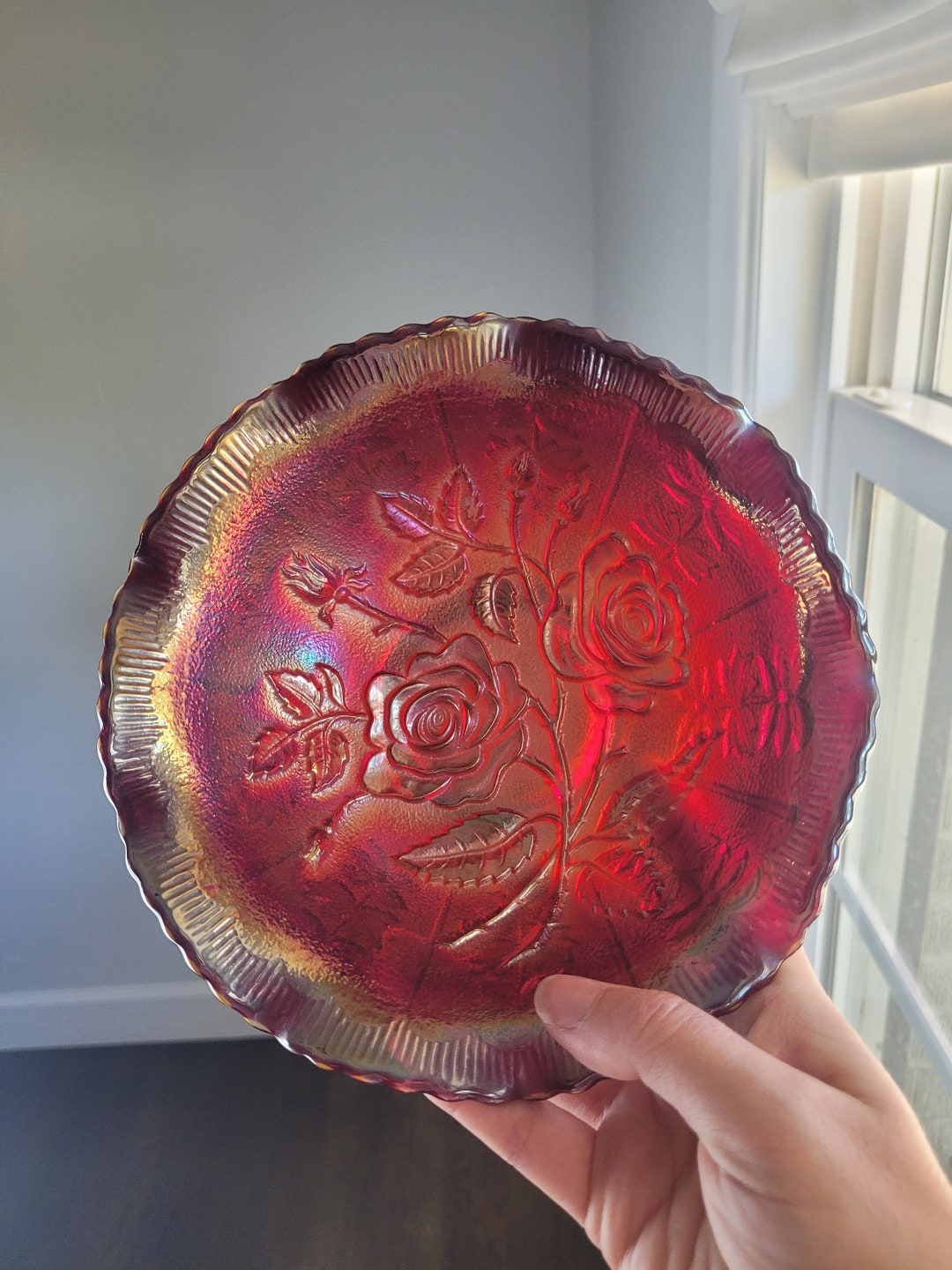 Imperial Depression Glass Bowl Ruby/gold Amethyst Carnival Glass ...
