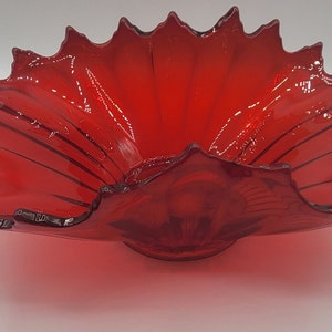 Vintage Fostoria Red Art Glass Handkerchief Oblong Bowl Christmas - Etsy