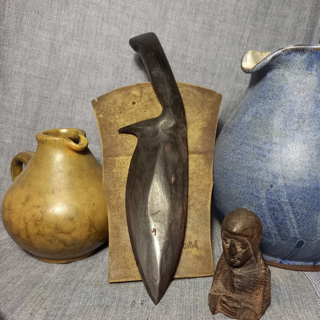 Ritual Black Wood Ebony Spear Knife Athame Dagger Handmade in Pagan ...