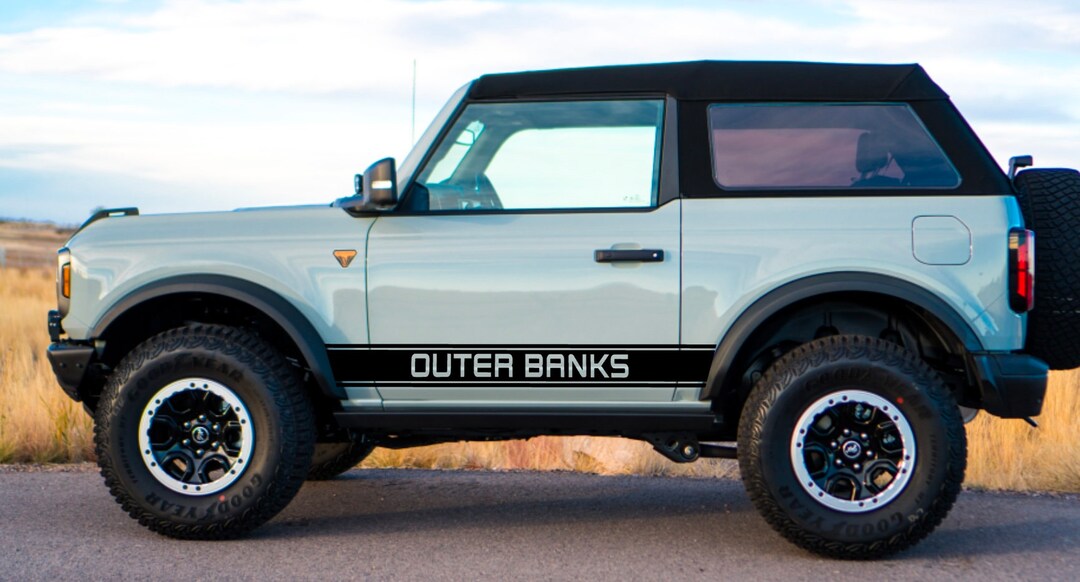Ford Bronco 2021-2024 OUTER BANKS LOGO Vinyl Side Decals 2DR off Road ...