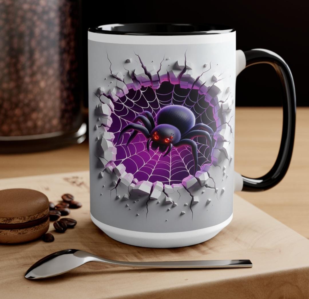 3D Spooky Spider Mug Creepy Crawly Cup for Coffee Lovers Scary Spider ...