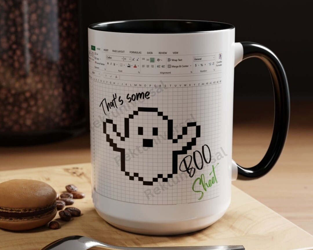 Funny Excel Mug Gift for Halloween Lovers Cute Ghost Boo Sheet Spooky ...