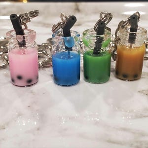 Cute Boba Tea Keychain Cute Charm for Wallet Key Chain Kawaii Key Fob ...