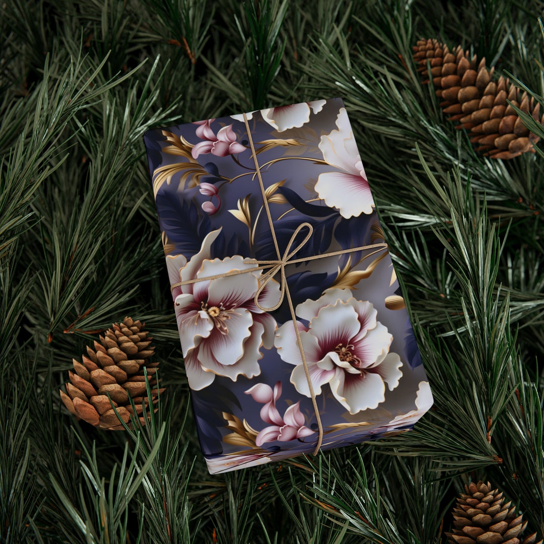 Orchids Luxury Giftwrap Paper Roll Luxury Floral Design Gift Wrap Paper ...