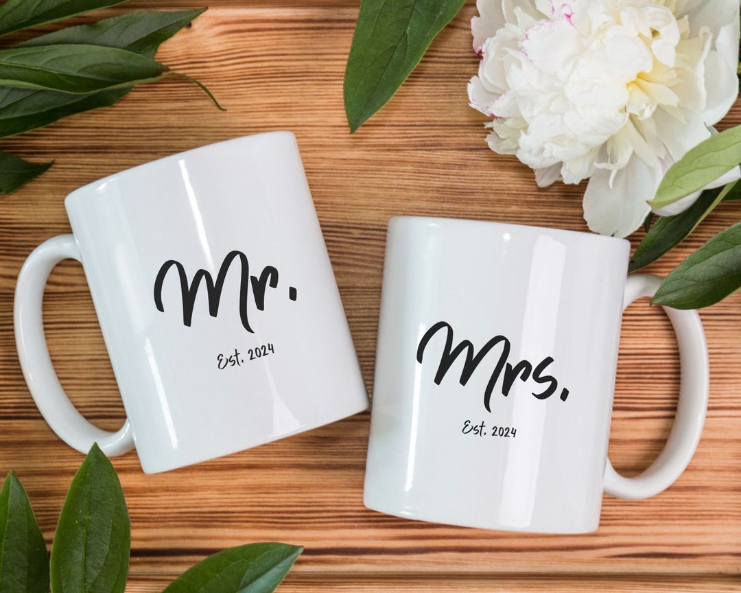 Mr and Mrs Mugs His and Hers Matching Mugs for Couples Wedding Gifts ...