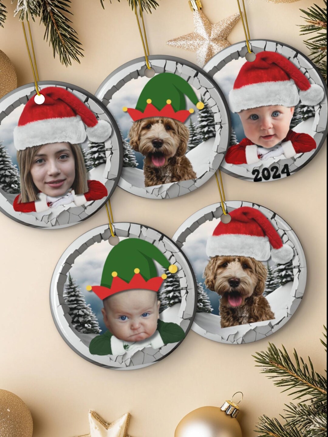 Custom Face Christmas Ornament: Personalized Photo Keepsake - Etsy