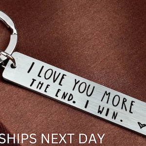 Funny Keychain for Men I Love You More Key Chain for Women Key-chain ...