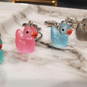 Luminescent Rubber Duck Keychain Cute Charm for Wallet Key Chain Ducky Key Fob Gift for Friends ...