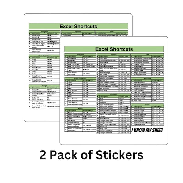 Excel Shortcuts Laptop Sticker - Etsy