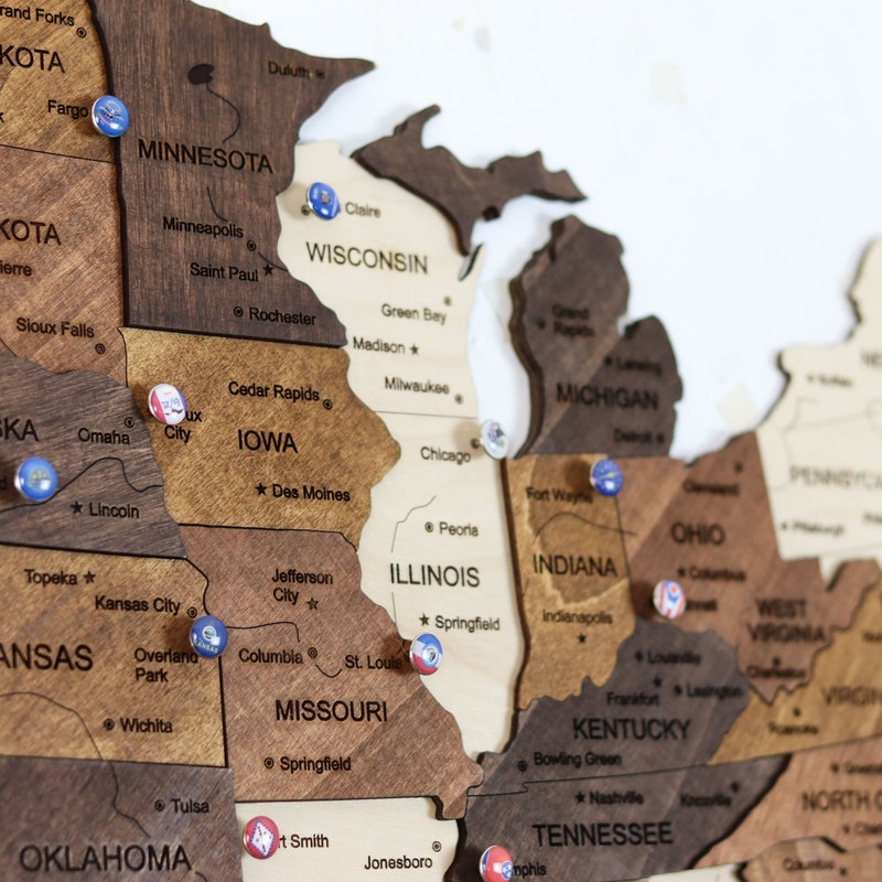 Push Pin Usa Map - Etsy