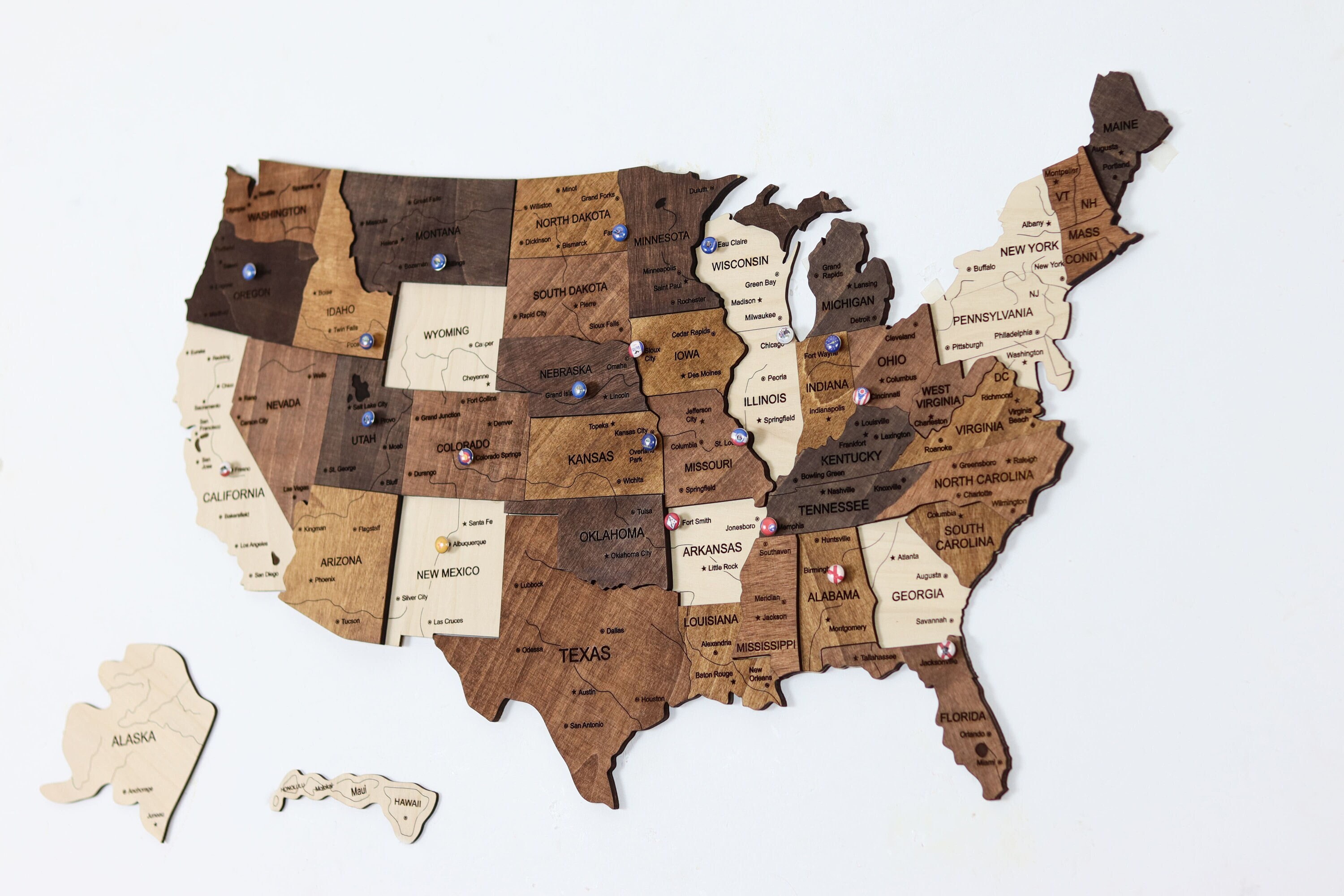 Travel Map of United States Gift for Husband, Boyfriend, USA Map Home ...