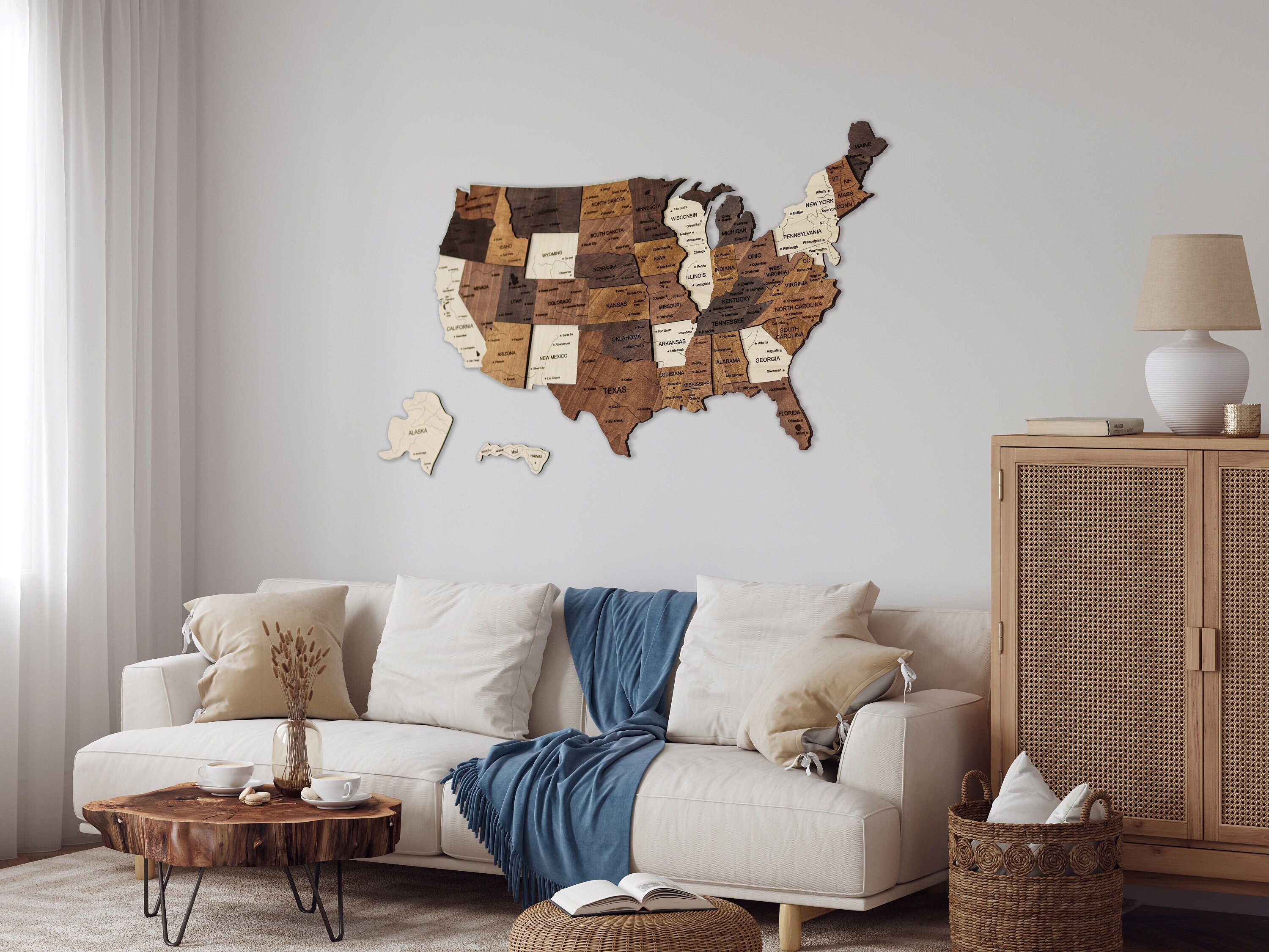 Travel Map of United States Gift for Husband, Boyfriend, USA Map Home ...