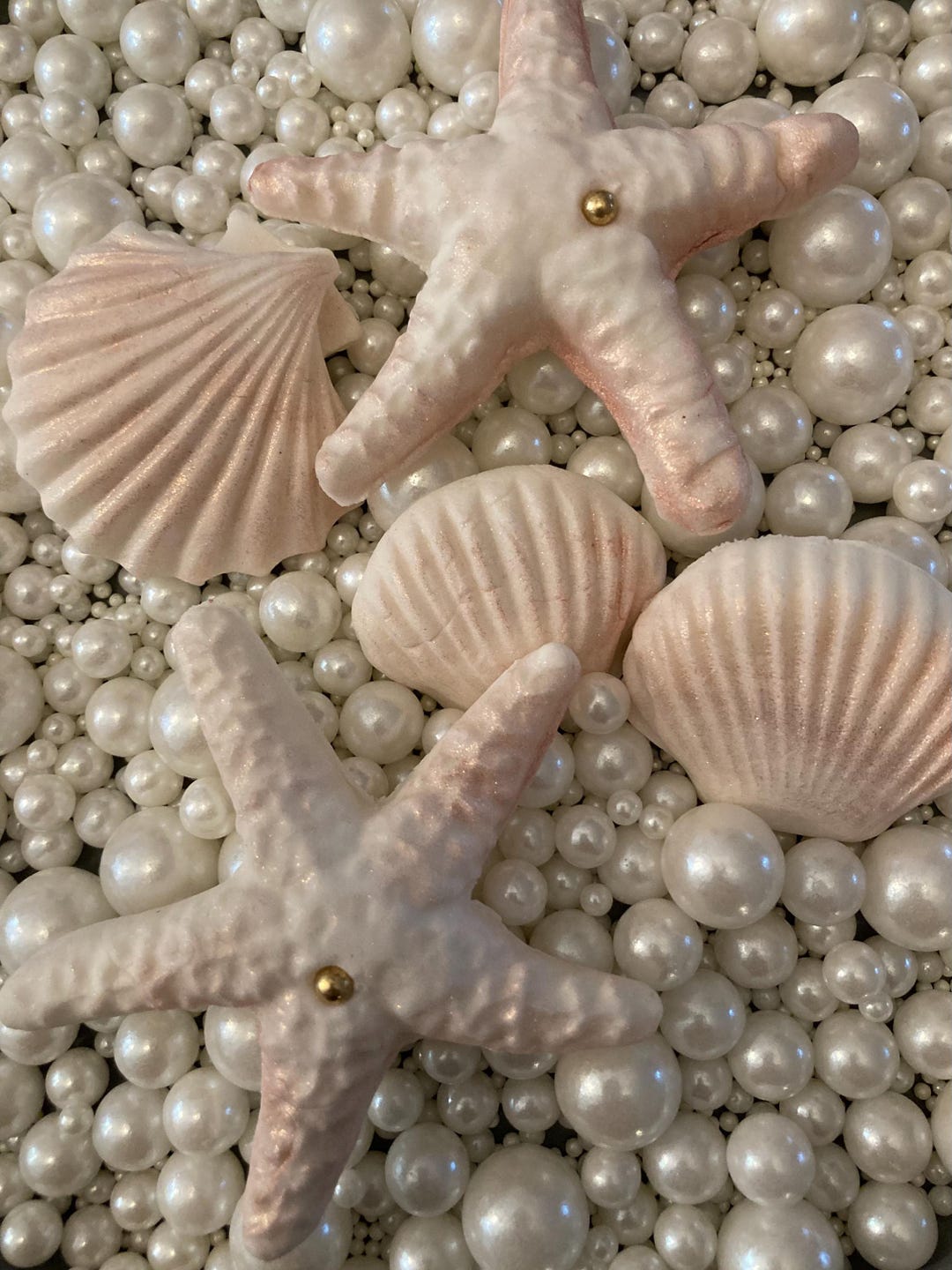 Fondant Starfish and Seashell Edible Cake Toppers - Etsy