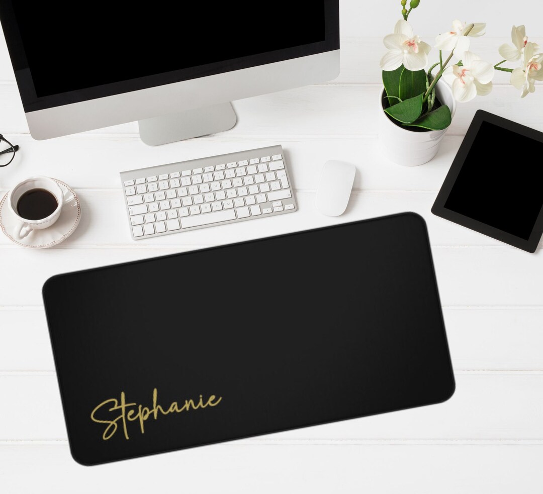 Custom Name Desk Mat Personalized Name Large Mouse Pad Black Large ...