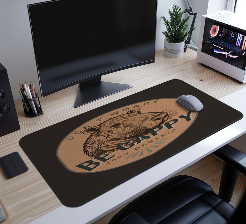 Desk Mat Capybara Keyboard Mouse Pad Funny Capybara Large Gaming Mat ...