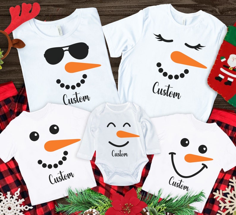 Custom Christmas Family Shirts Funny Snowmen Personalized Group Shirts ...