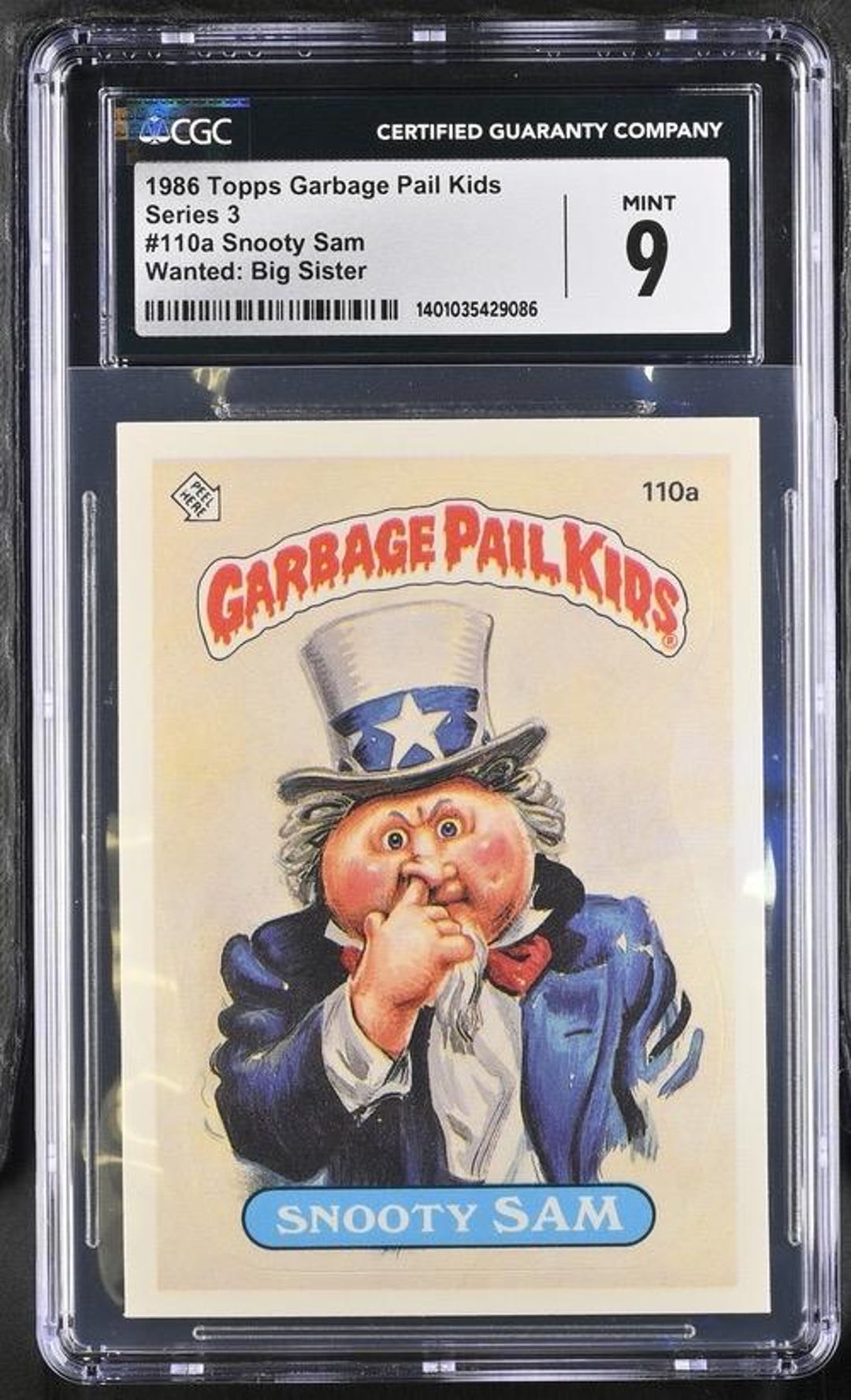 1986 Garbage Pail Kids Series 3 Snooty Sam CGC 9.0 Mint Wanted: Big ...