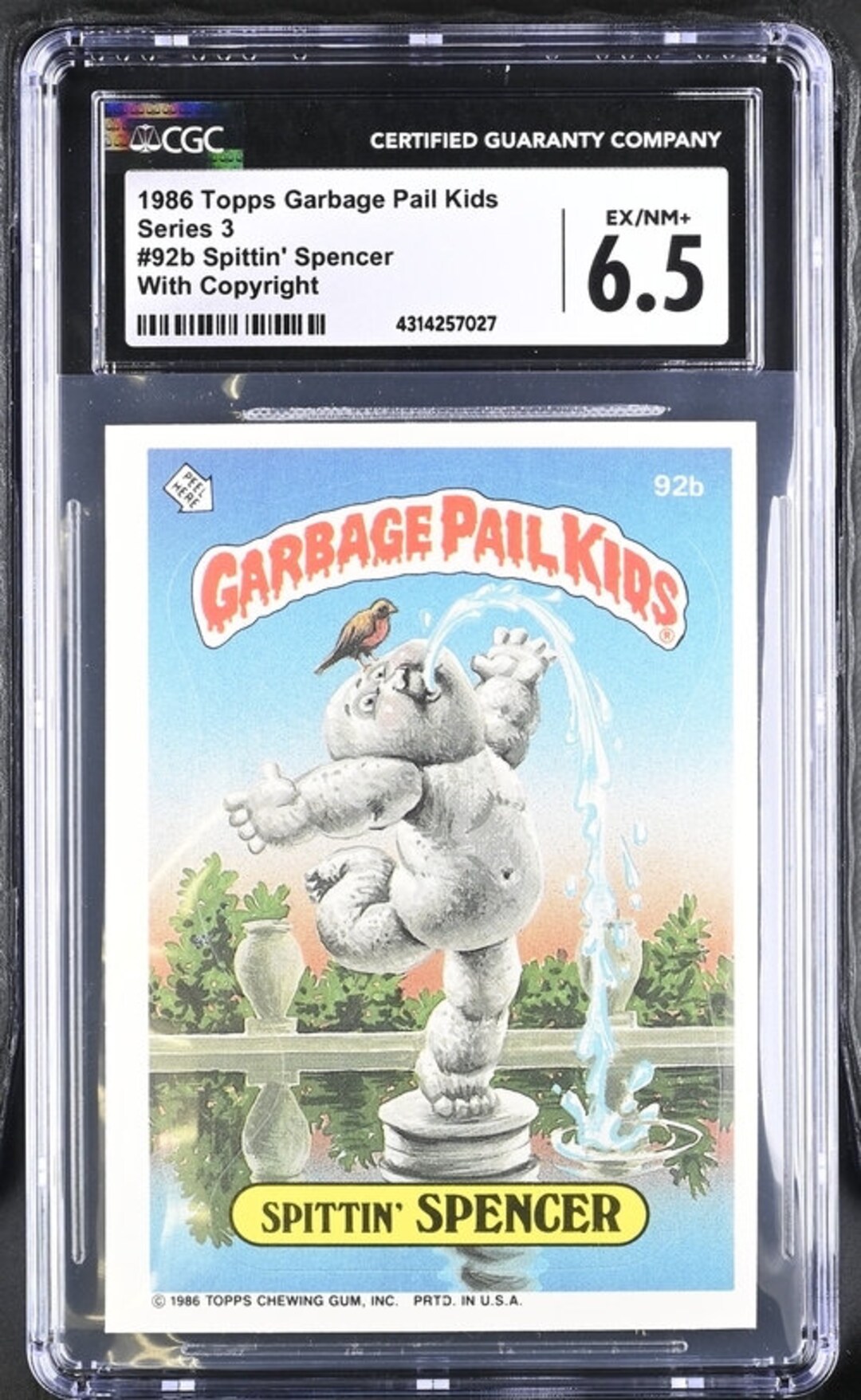 1986 Garbage Pail Kids Series 3 Spittin’ Spencer CGC 6.5 Excellent/near ...