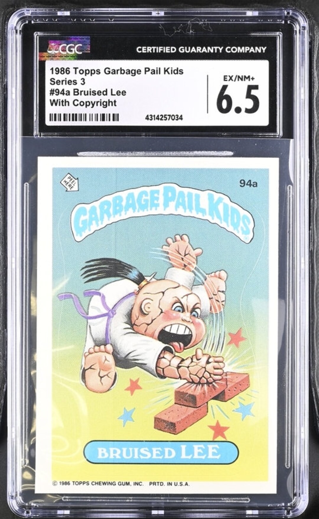 1986 Garbage Pail Kids Series 3 Bruised Lee CGC 6.5 Excellent/near ...