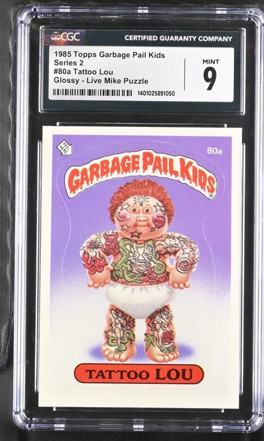 1985 Garbage Pail Kids Series 2 Tattoo Lou CGC 9.0 Mint Glossy Live ...
