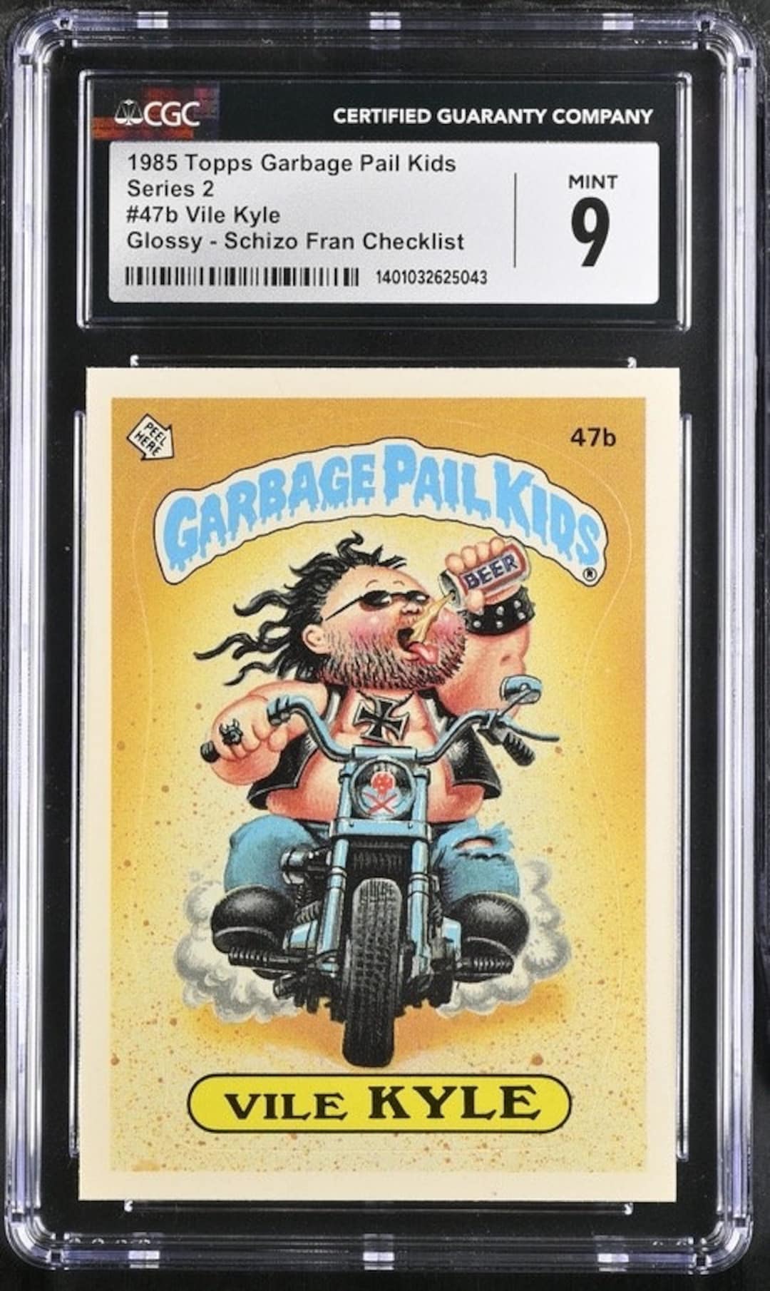 1985 Garbage Pail Kids Series 2 Vile Kyle CGC 9.0 Mint Glossy Schizo ...