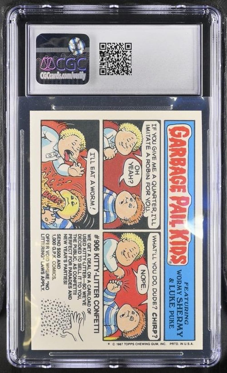 1987 Garbage Pail Kids Series 8 Glowing Amber CGC 9.0 Mint - Etsy