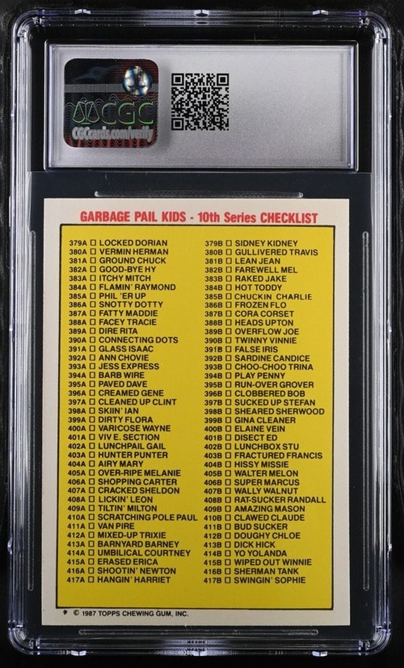 1987 Garbage Pail Kids Hot Toddy Series 10 CGC 7.0 NM - Etsy