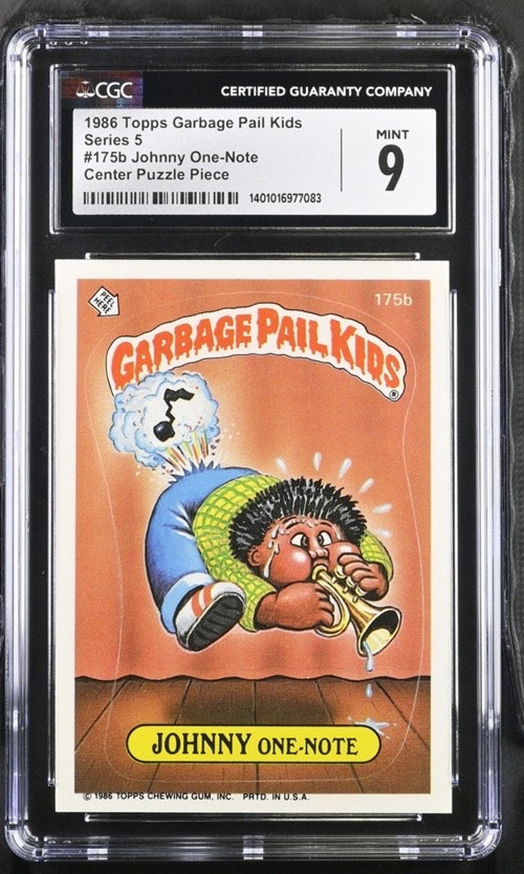 1986 Garbage Pail Kids Series 5 Johnny One-note CGC 9.0 Mint Center ...