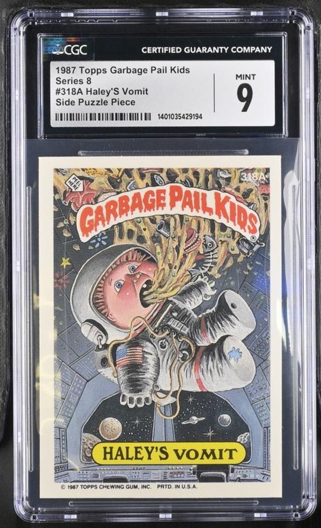 1987 Garbage Pail Kids Series 8 Haley’s Vomit CGC 9.0 Mint Side Puzzle ...