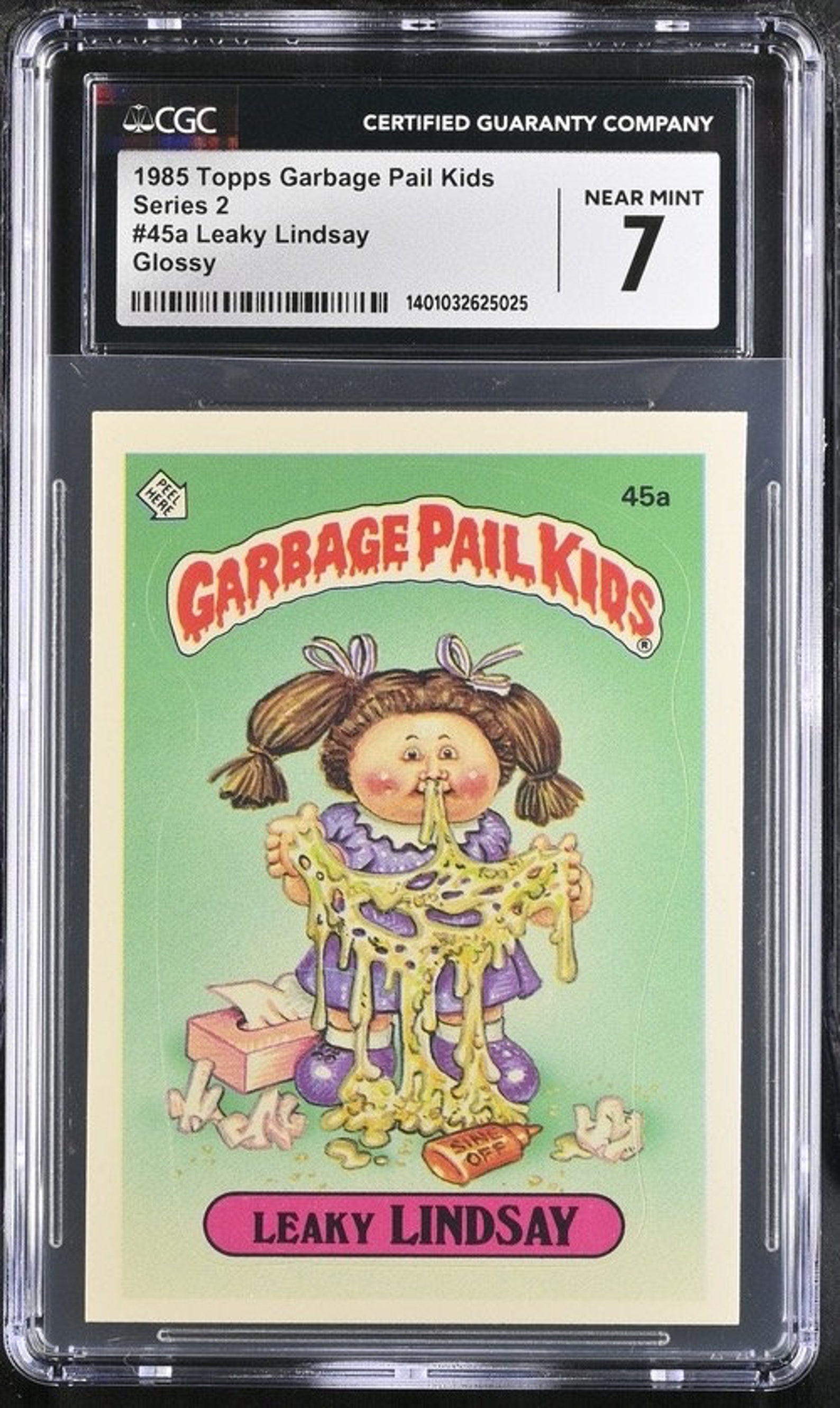 1985 Garbage Pail Kids Series 2 Leaky Lindsay CGC 7.0 Near Mint Glossy ...