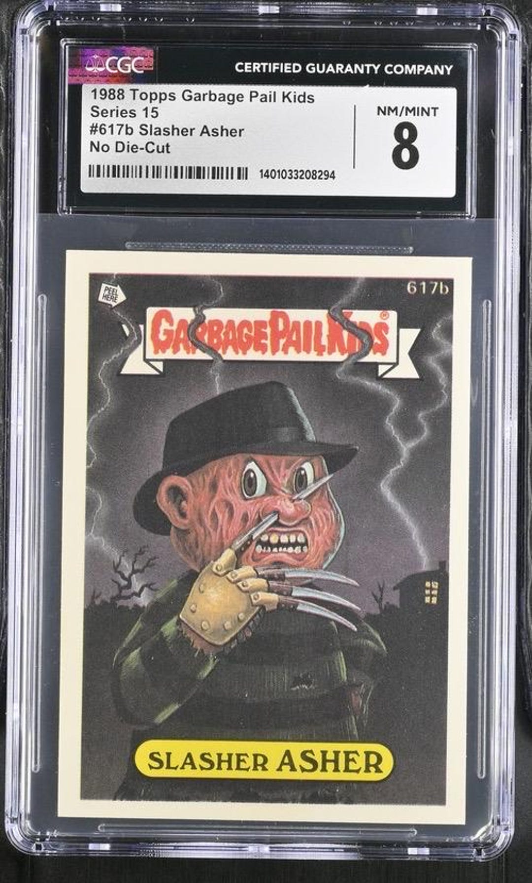 Non Die-cut1988 Garbage Pail Kids Series 15 Slasher Asher CGC 8.0 Nm ...