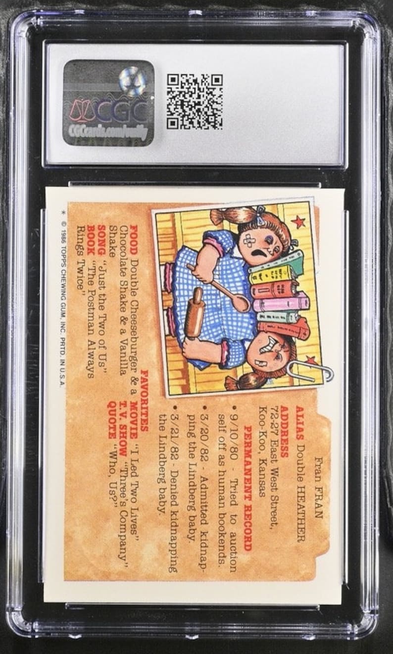 1986 Garbage Pail Kids Series 5 Meltin’ Milton CGC 7.0 Near Mint - Etsy