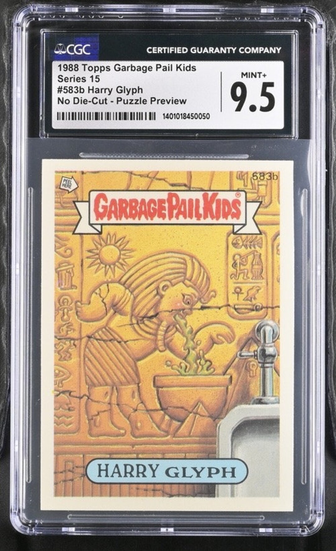 Non Die-cut--1988 Garbage Pail Kids Series 15 Harry Glyph CGC 9.5 Mint+ ...