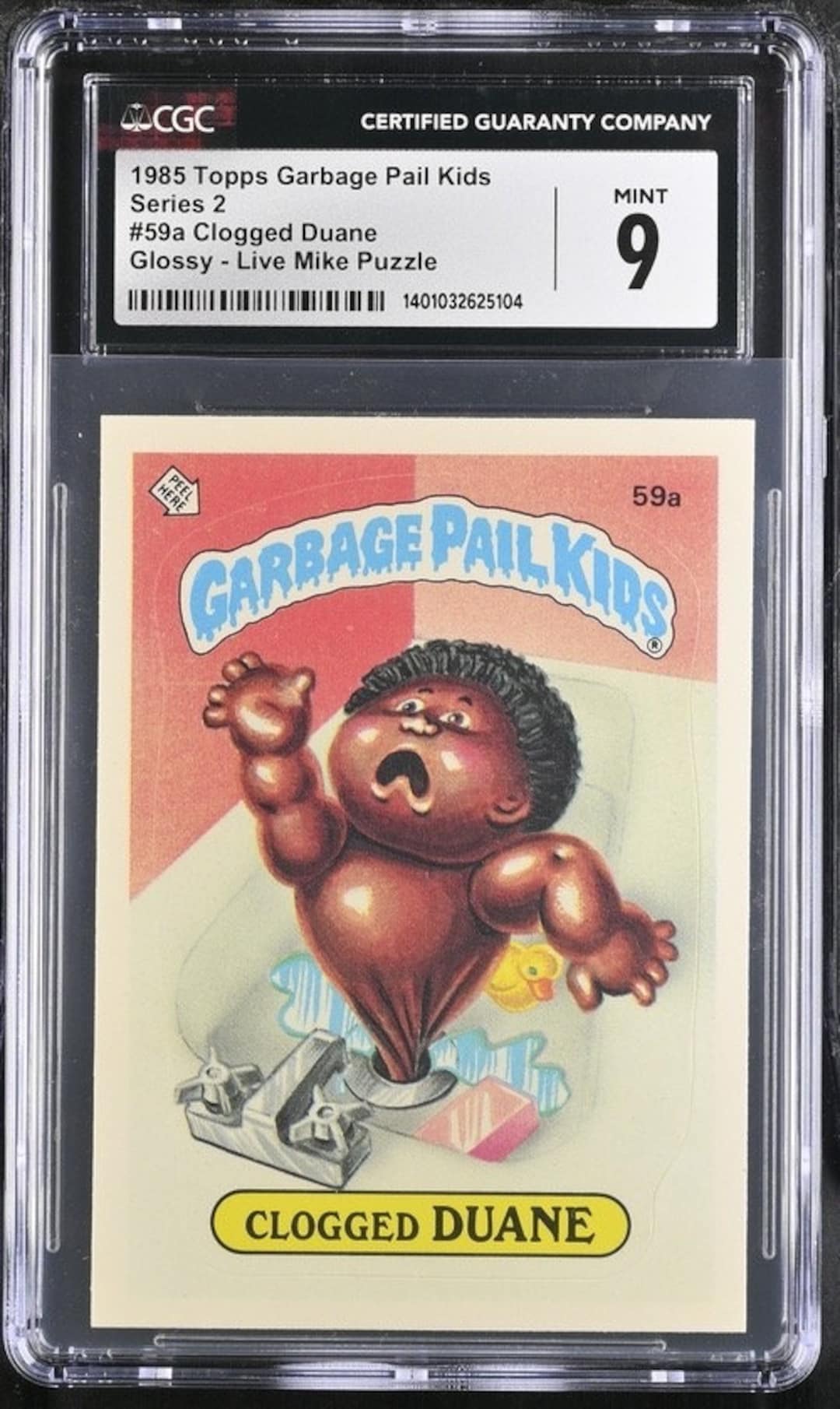 1985 Garbage Pail Kids Series 2 Clogged Duane CGC 9.0 Mint Glossy Live ...