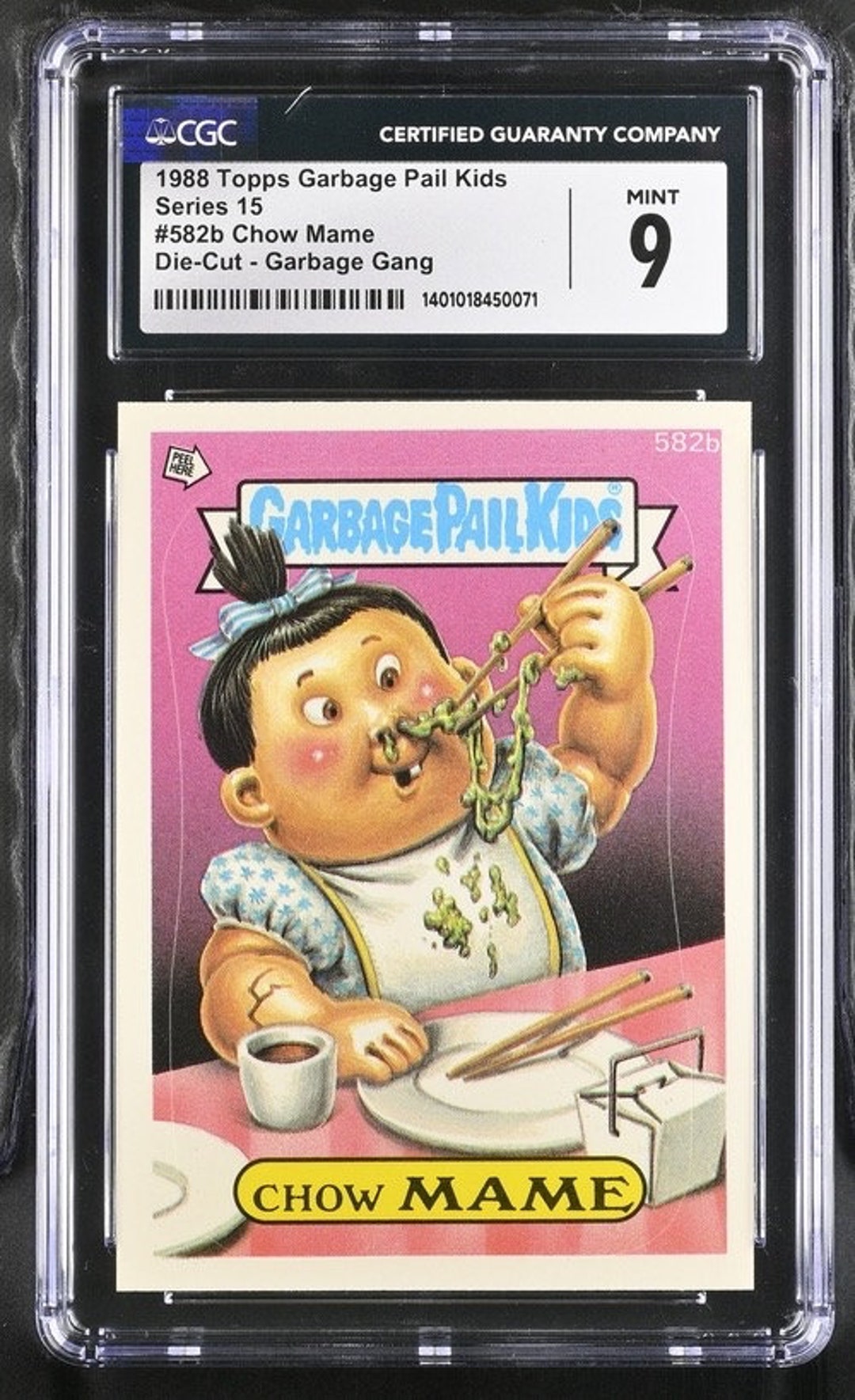 DIE CUT--1988 Garbage Pail Kids Series 15 Chow Mame CGC 9.0 Mint ...